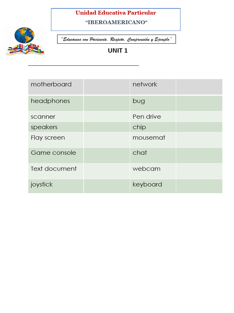 3ro-Class 1-Homework | PDF