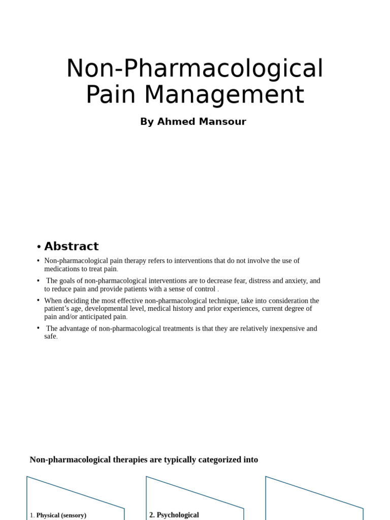 Non Pharmacological Management of Acute Pain | PDF | Pain | Pain Management