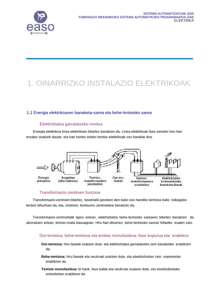 2 - Easo - Elektrika - PDF Fitxategiaren Kopia | PDF
