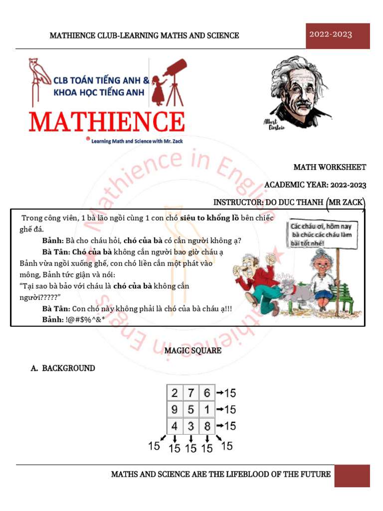 Lesson 27-Magic Square 1 | PDF | Numbers | Mathematical Concepts