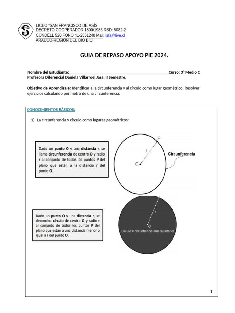 Repaso Geom 3mc | PDF | Tangente | Geometría Elemental