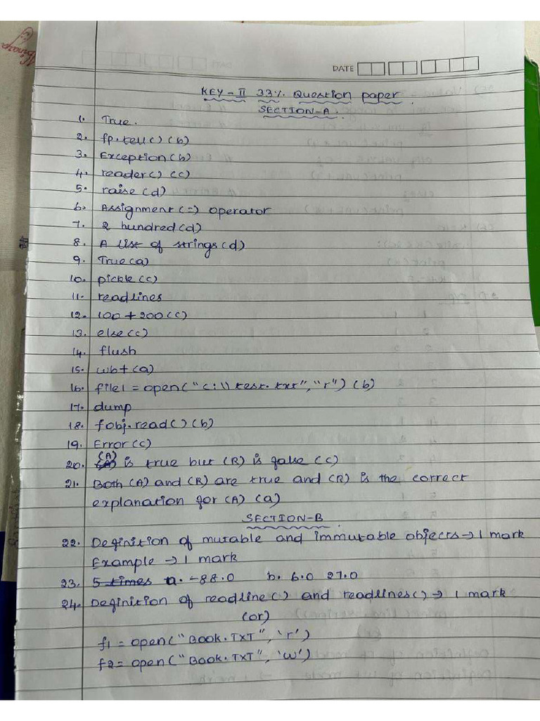 XII - 2nd 33 Computer Science Marking Scheme 2024 | PDF