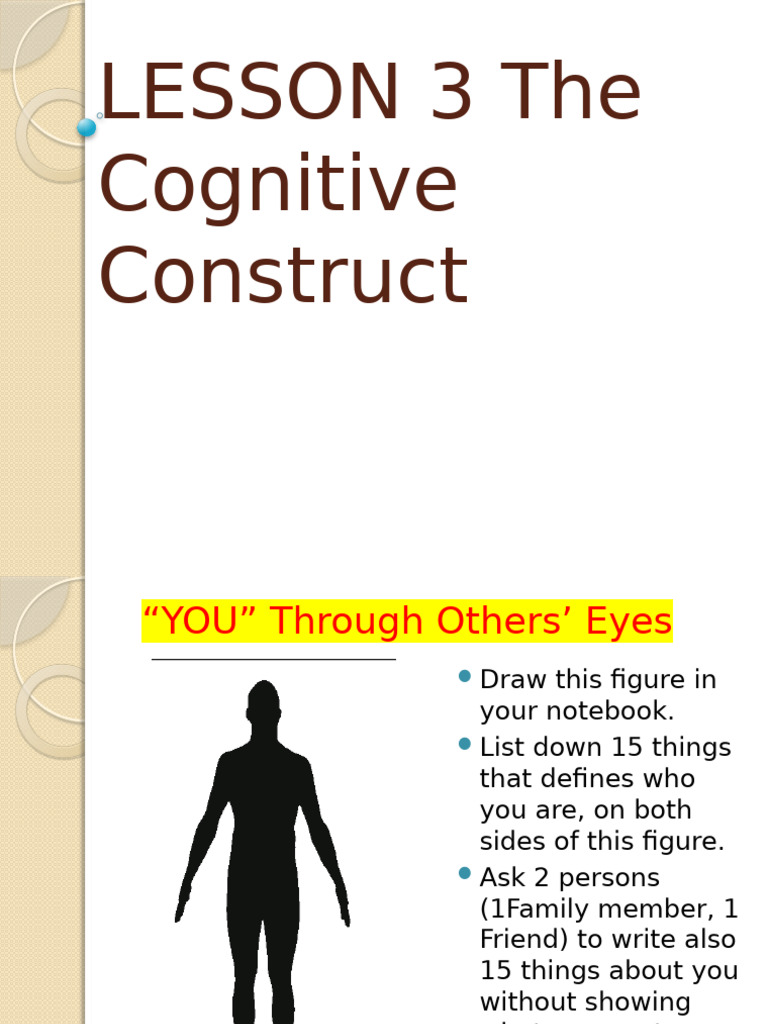 Chapter 1 Lesson 3 The Self As Cognitive Construct | PDF | Id | Psychology