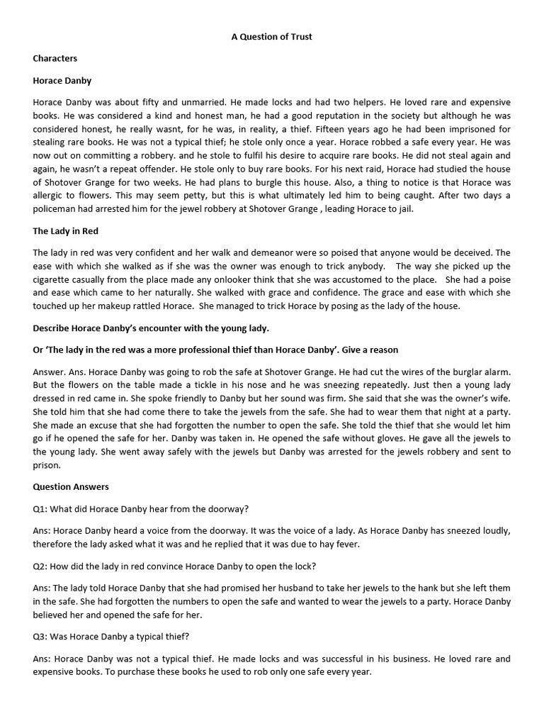 A Question of Trust | PDF