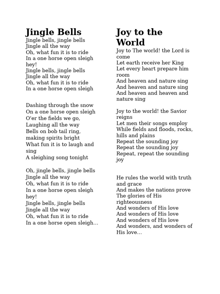 Christmas Carol Lyrics Compilation | PDF | Christmas | Nativity Of Jesus