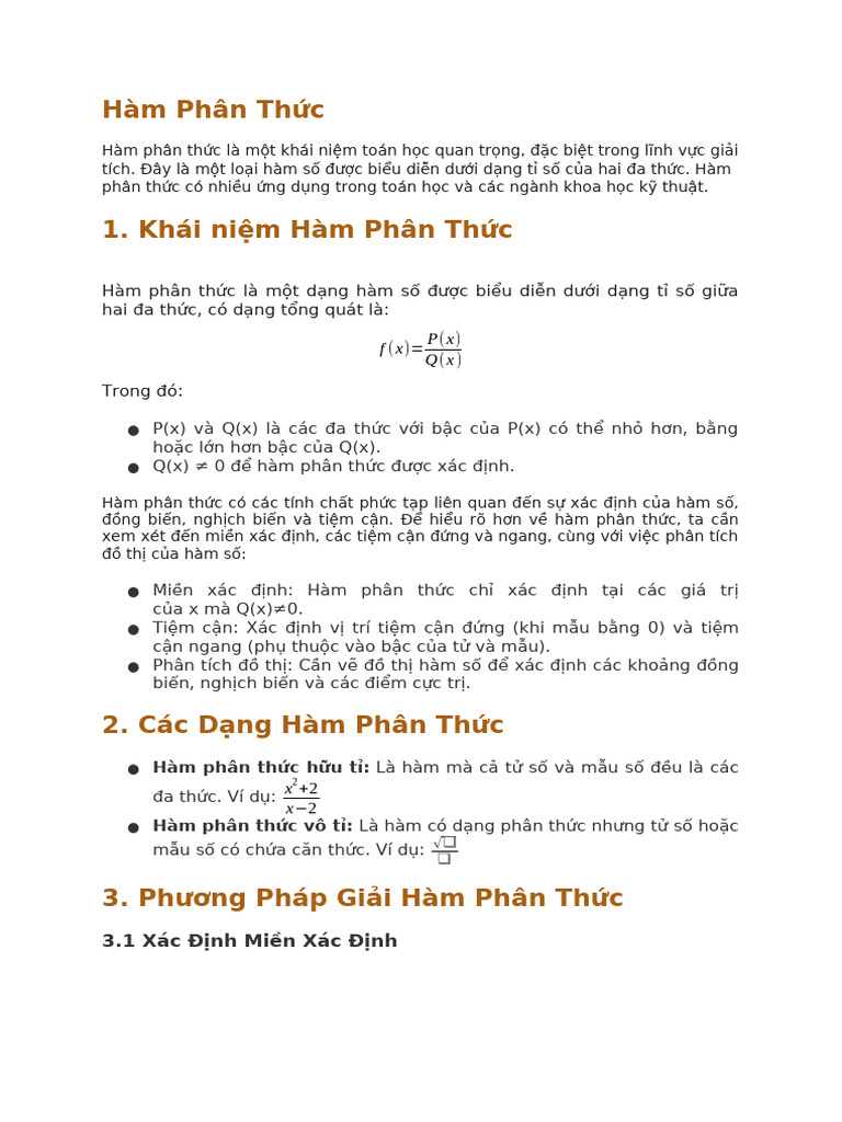 Hàm Phân TH c1 | PDF