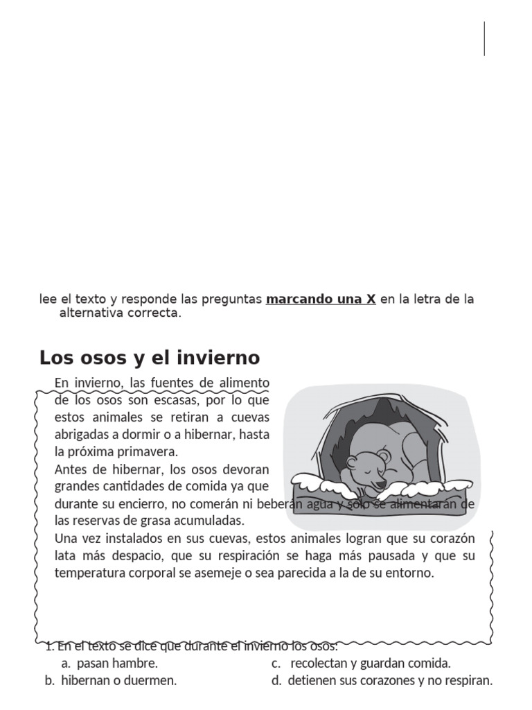 Osos y su hibernación en invierno | PDF | Osos