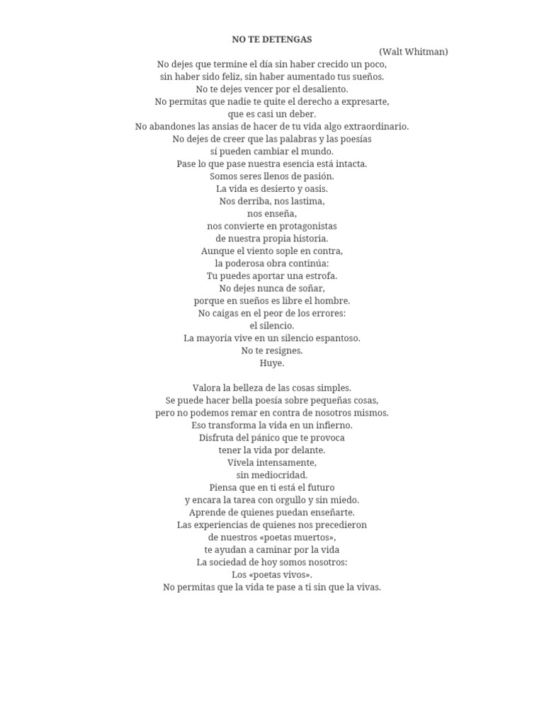 No Te Detengas | PDF