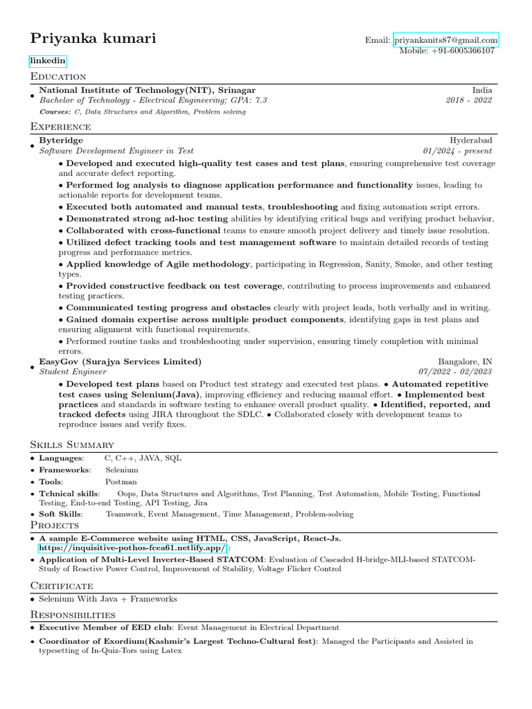 Priyanka_Resume (2) | PDF | Systems Engineering | Information Technology