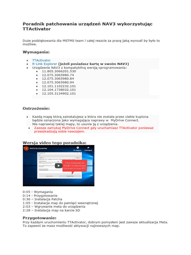 Poradnik Patchowania Urządzeń NAV3 Wykorzystując TTActivator | PDF