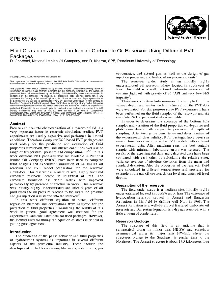 fluid pvt | PDF | Petroleum Reservoir | Petroleum