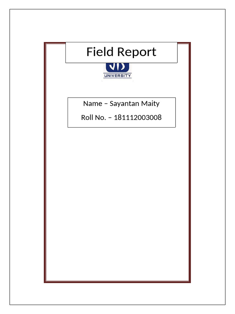 Field Report of Sayantan Maity | PDF | Geology | Petrology