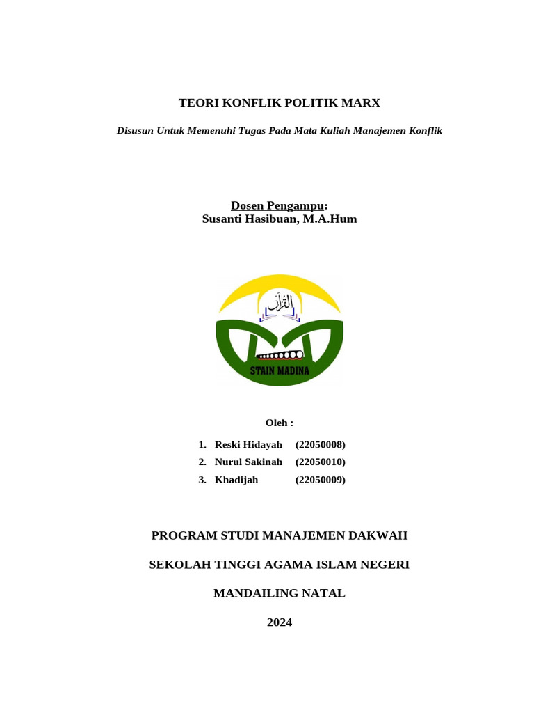 Teori Konflik Politik Karl Marx | PDF