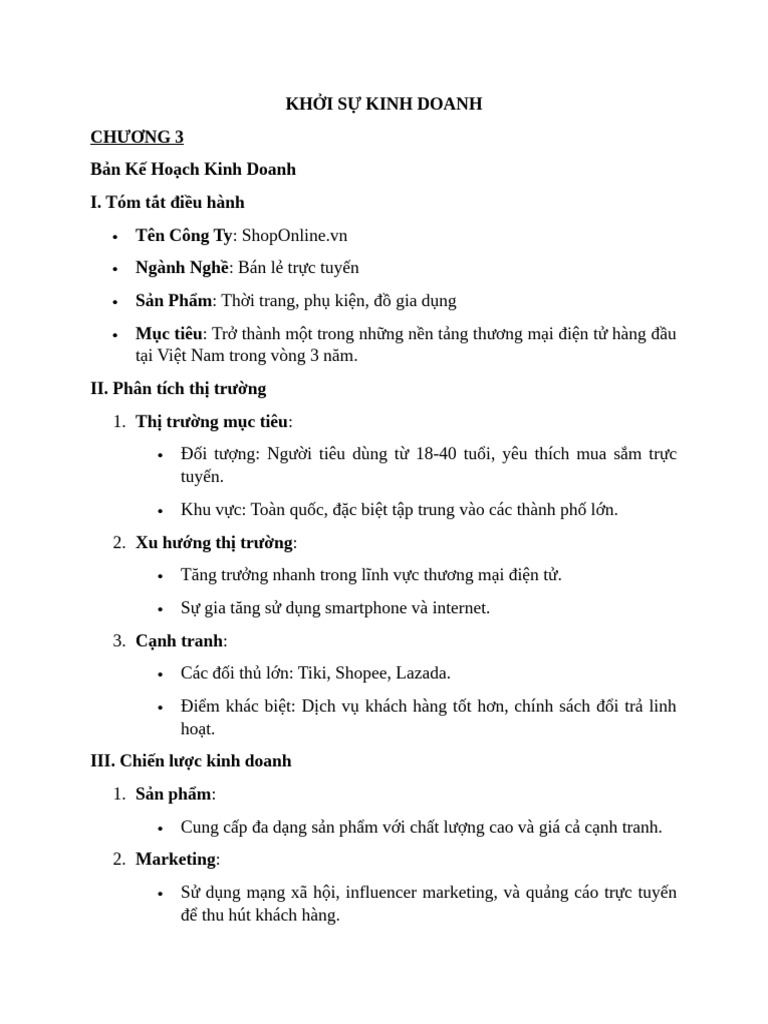 KH I S Kinh Doanh | PDF