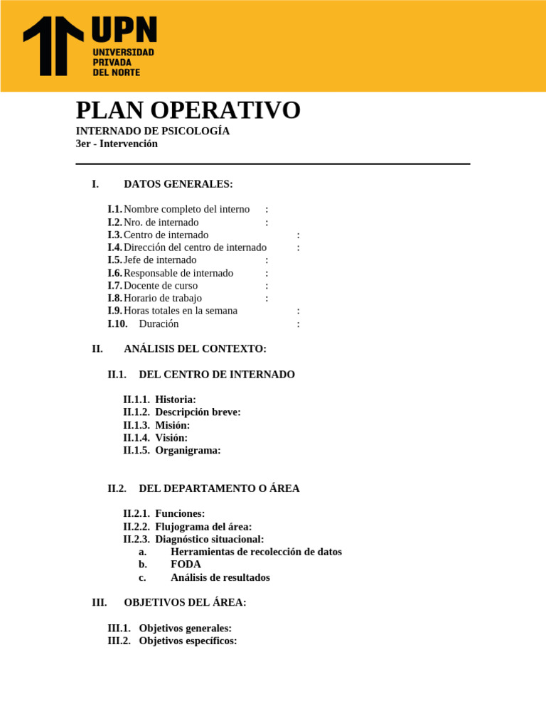 Informe de Plan Operativo | PDF