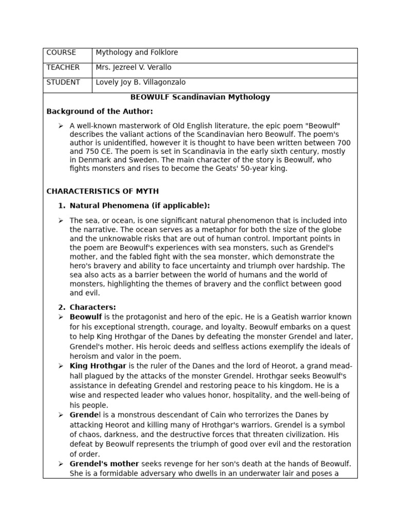 BEOWULF | PDF | Beowulf | Hero