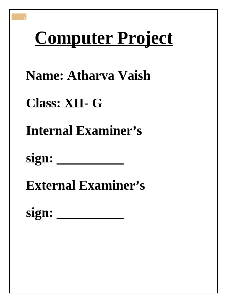 Xii Computer Project Ackno | PDF