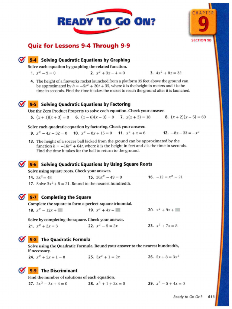 Algebra 1 CH 09 Quiz 2 | PDF