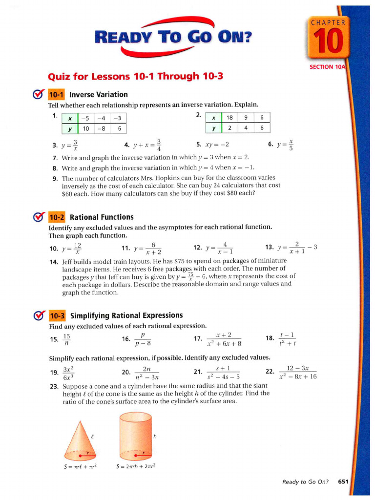 Algebra-1-Ch-10-Quiz-1 | PDF