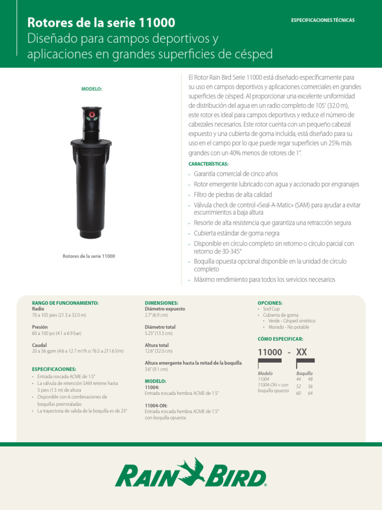 Aspersores Rain Bird | PDF | Ingeniería mecánica