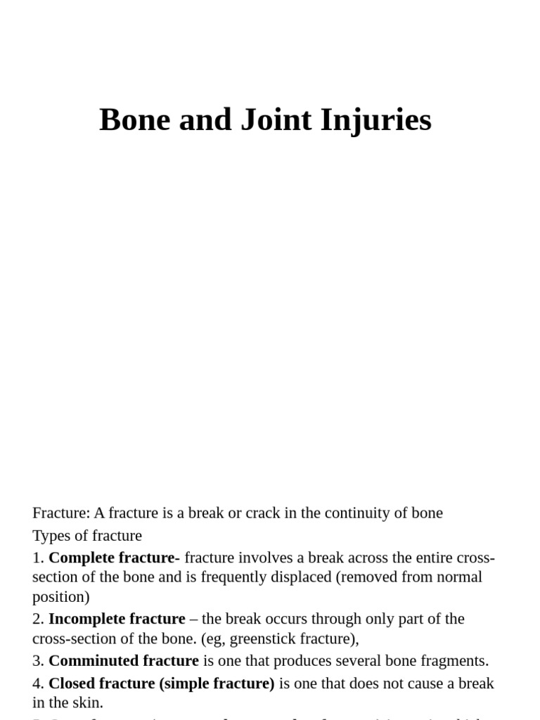 Bone and Joint Injuries | PDF | Wound | Musculoskeletal System