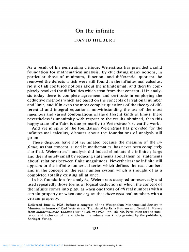 Clarifying the Concept of Infinity | PDF | Infinity | Numbers