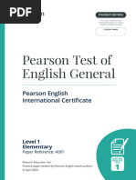 Pearson English Test Level 1 Practice | PDF