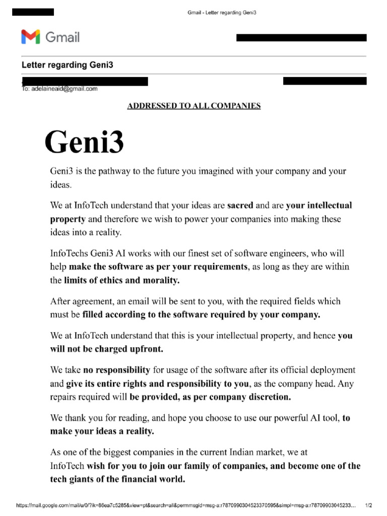 Geni3 Leaked Email | PDF