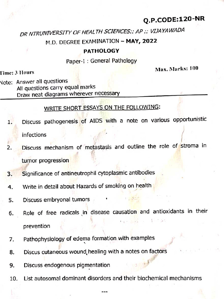 May 2022 MD Pathology Ntruhs | PDF