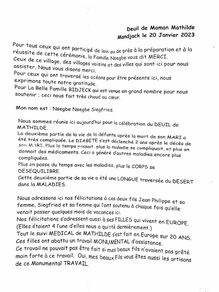 Discours Mathilde | PDF