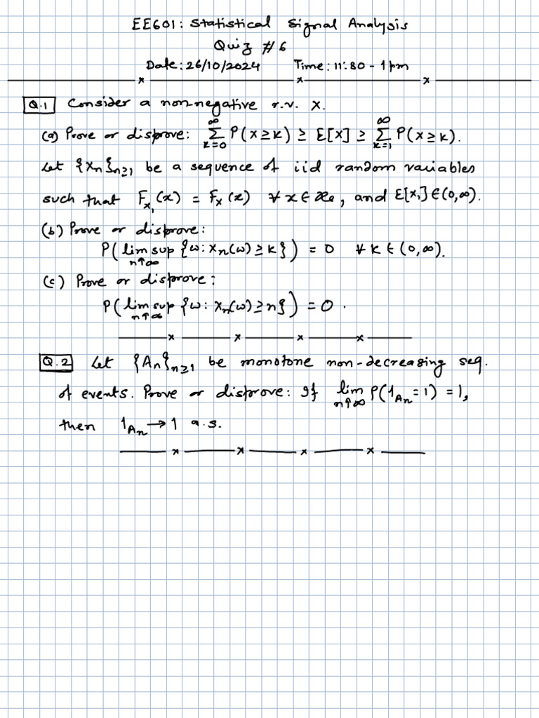 Quiz #6 (2024) | PDF | Mathematical Analysis | Real Analysis