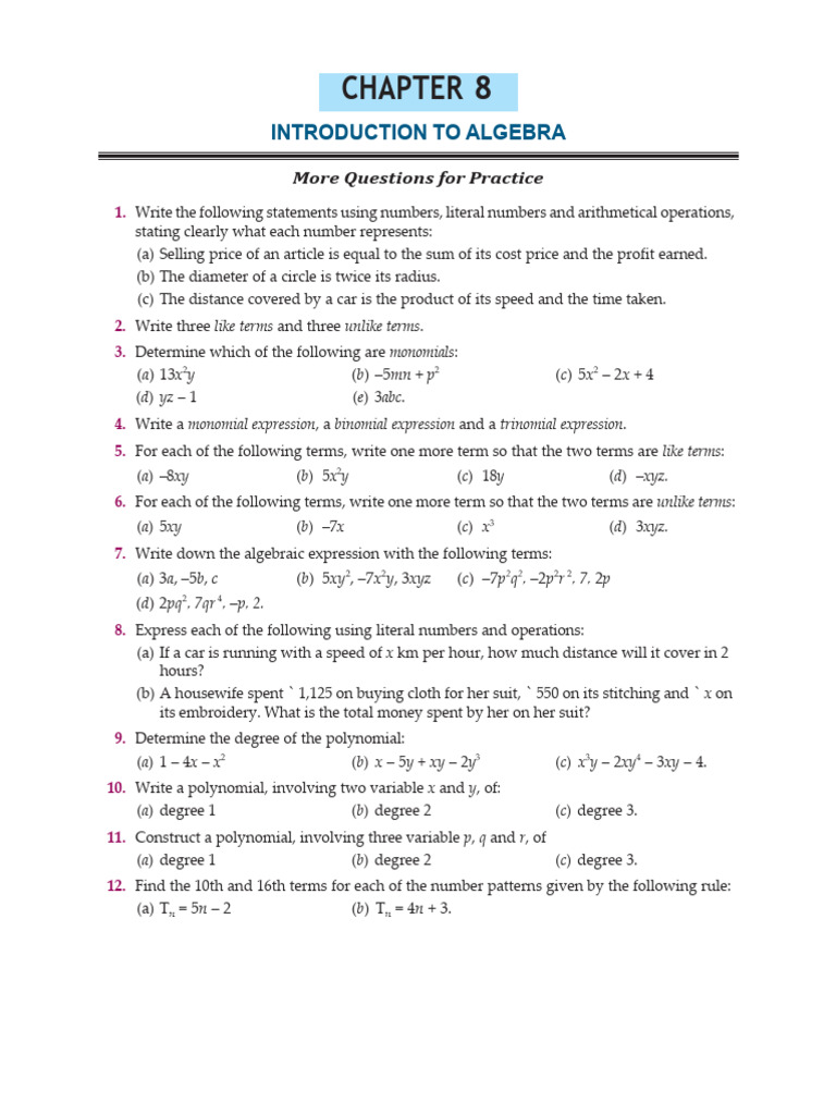 Introduction of Alegbra g6 | PDF | Numerical Analysis | Mathematics