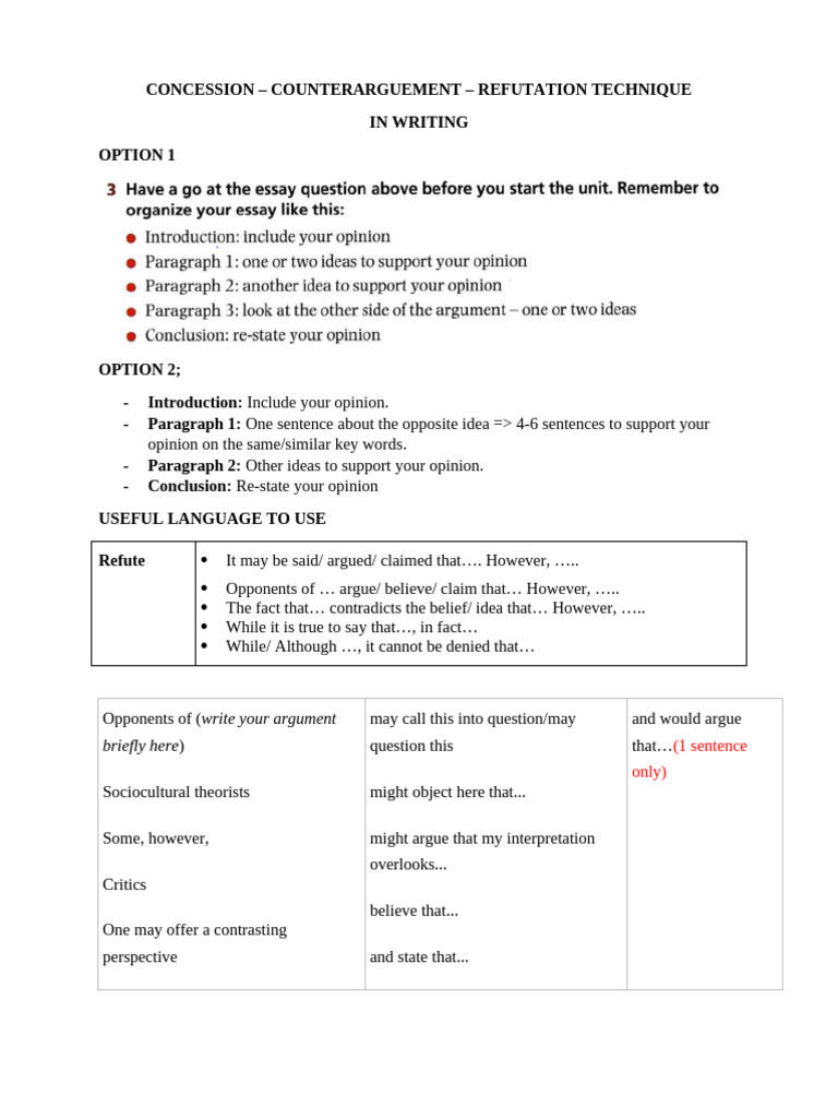 Concession and Refutation in Writing Task 2 | PDF | Argument | Evidence