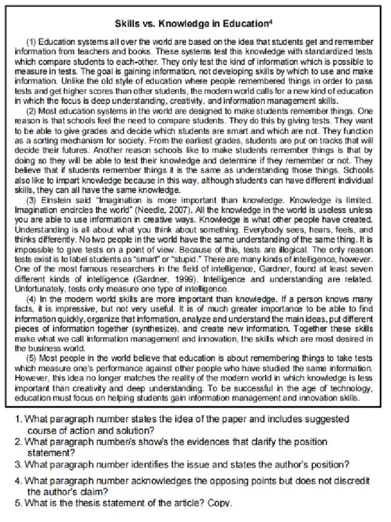 Position Paper Prompts | PDF | Career & Growth