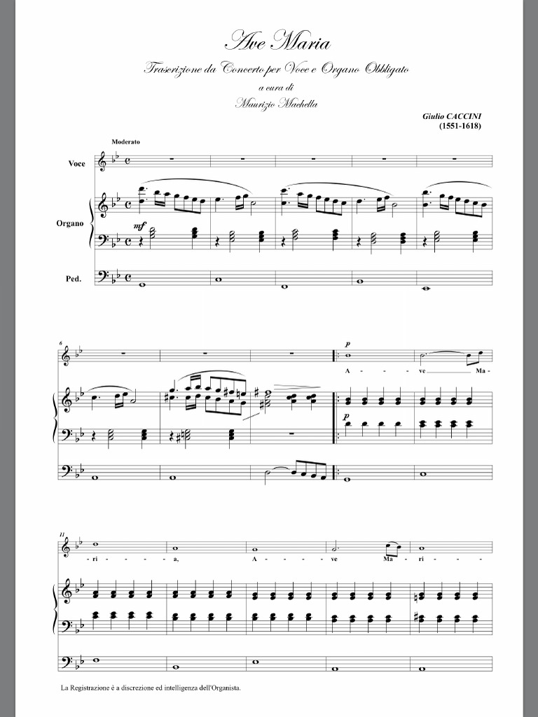 Ave Maria Caccini Sheet Music | PDF