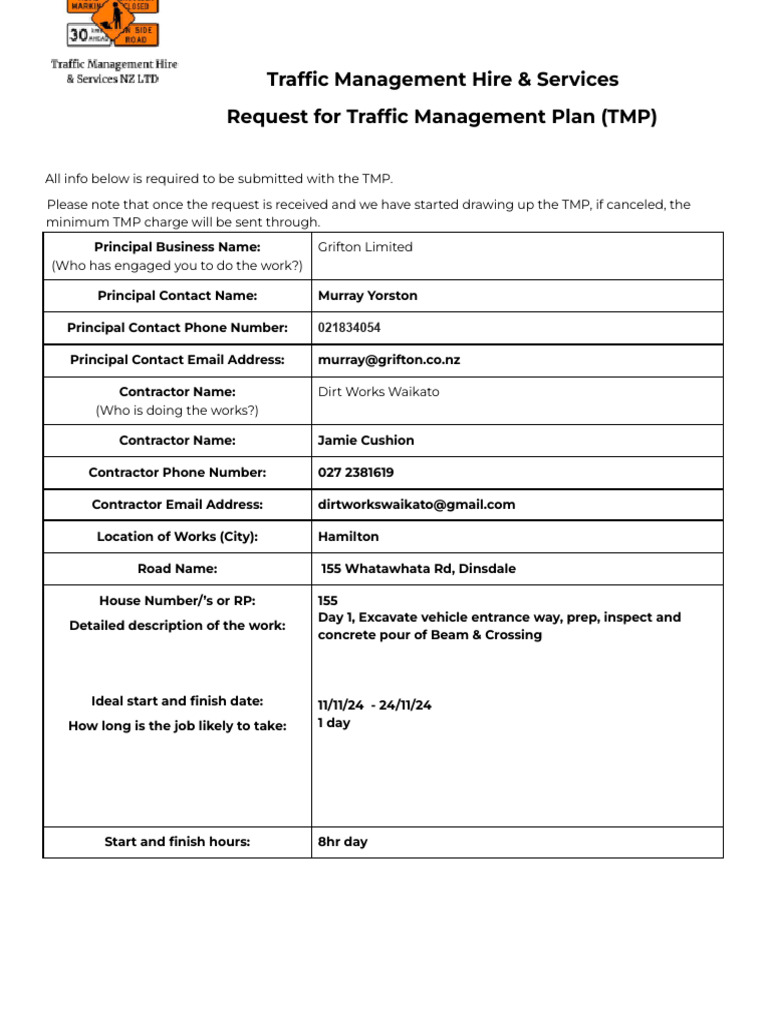 TMP Request Form | PDF