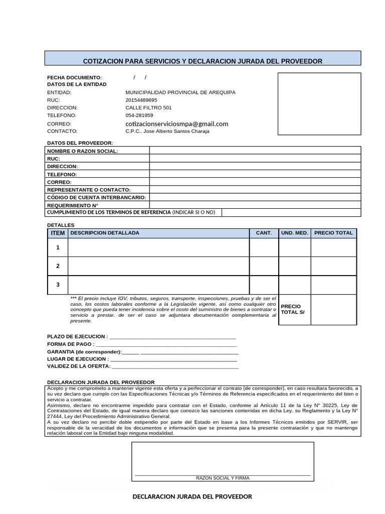 Nuevo - Formatos de Cotizacion Servicios | PDF | Gobierno
