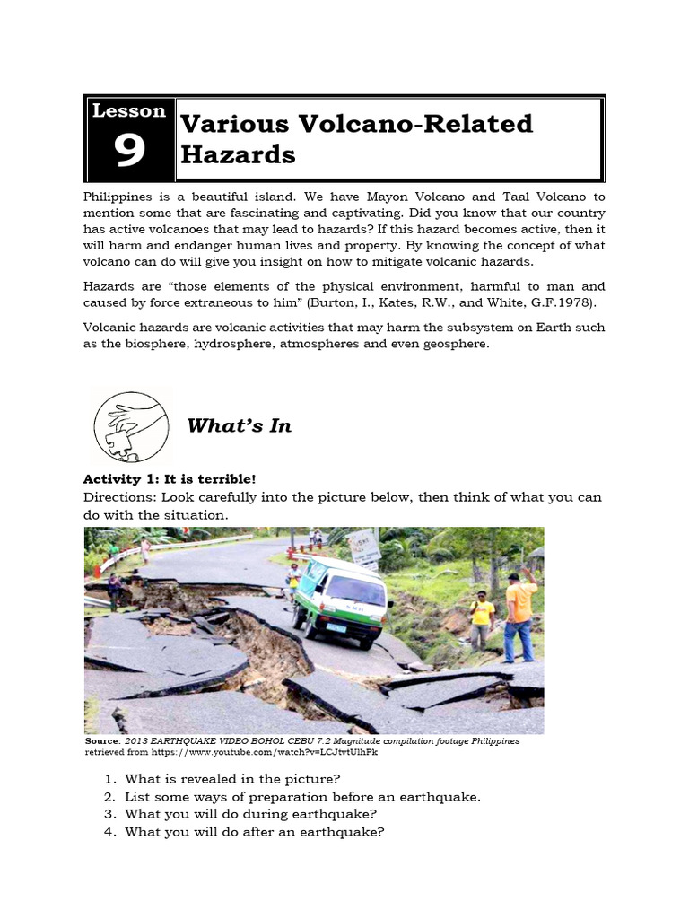Lesson 7 Potential Volcano Related Hazards | PDF | Volcano | Volcanic Ash