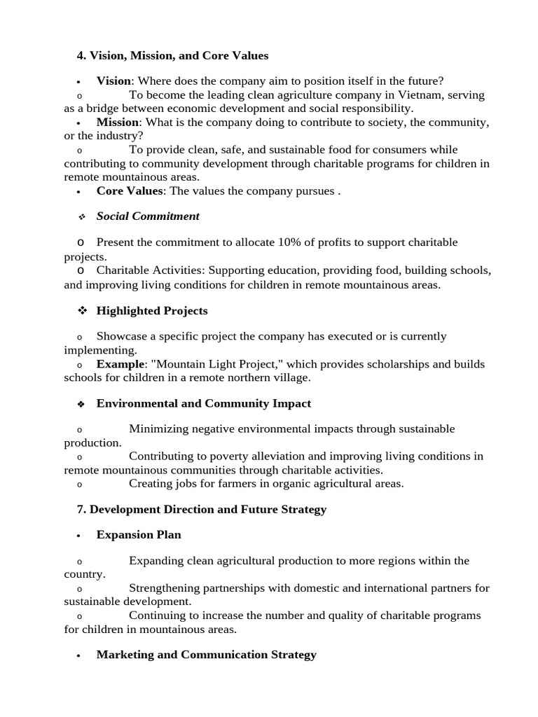 Clean Agriculture Vision and Values | PDF