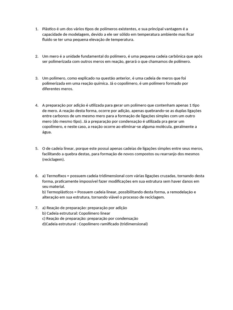 Relatório 2 - Polímeros | PDF