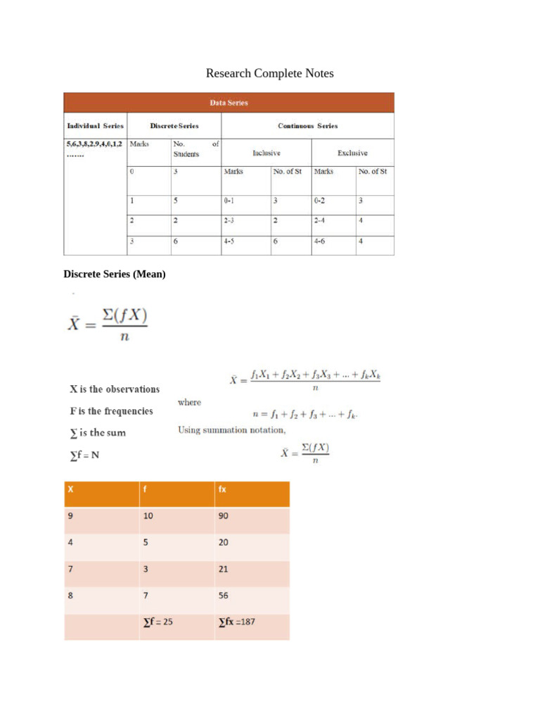 Statistics Formulas & Examples | PDF | Teaching Methods & Materials