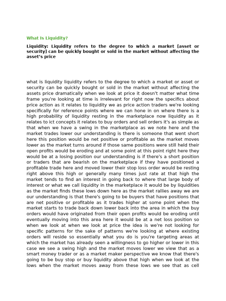 What Is Liquidity | PDF | Market Liquidity | Market Maker