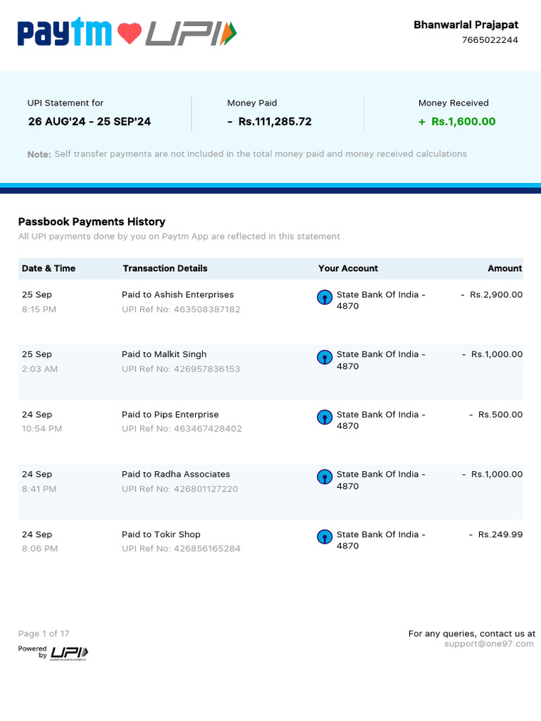 Download Your Paytm UPI Statement | PDF | Services (Economics ...