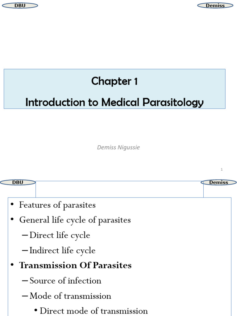 1 - Introduction To Parasitology | PDF | Infection | Parasitism