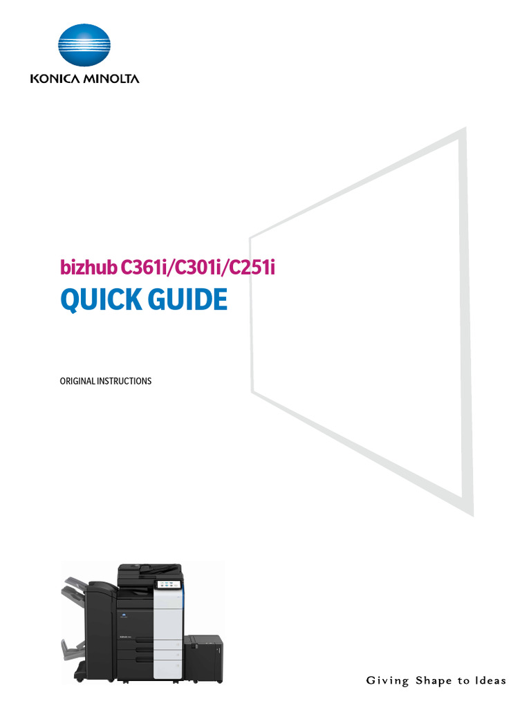 Bizhub C361i C301i C251i Quick Guide en 1 1 0 | PDF | Ac Power Plugs ...