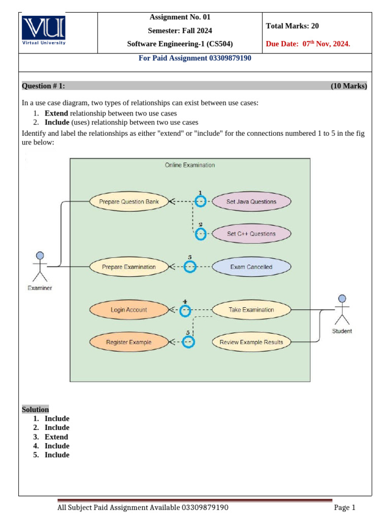 Cs504 Assignment 1 2024 Correct Solution | PDF