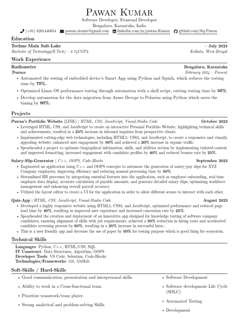 Pawan Kumar Resume | PDF | Html | Html5 Pawan Kumar Resume | PDF | Html | Html5