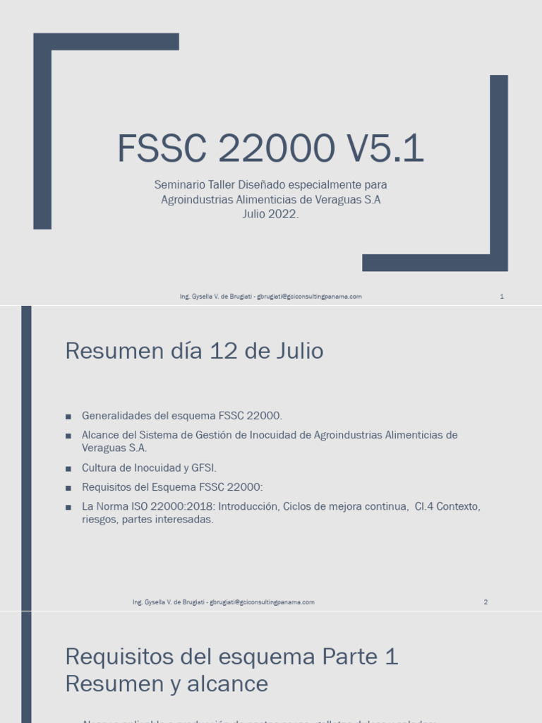 13 de Julio FSSC 22000 V5.1pptx | PDF | Planificación | Calibración