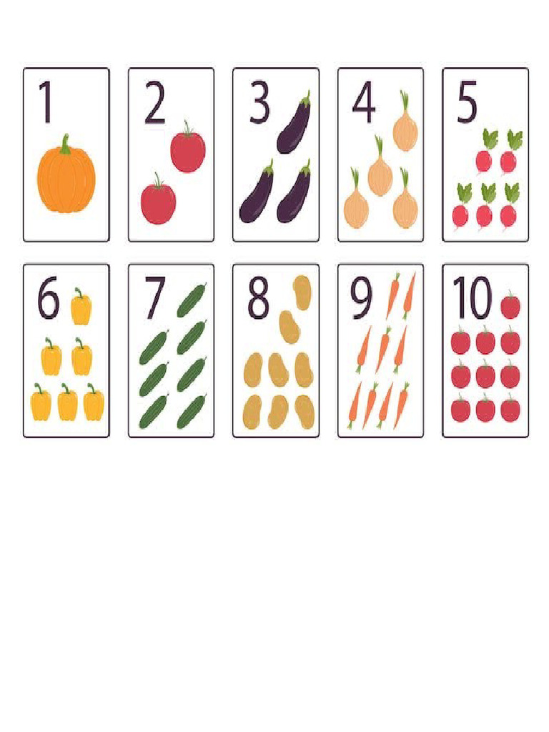 TARJETAS CON NUMEROS DEL 1-10 y Vocales Inicial 3 Años | PDF