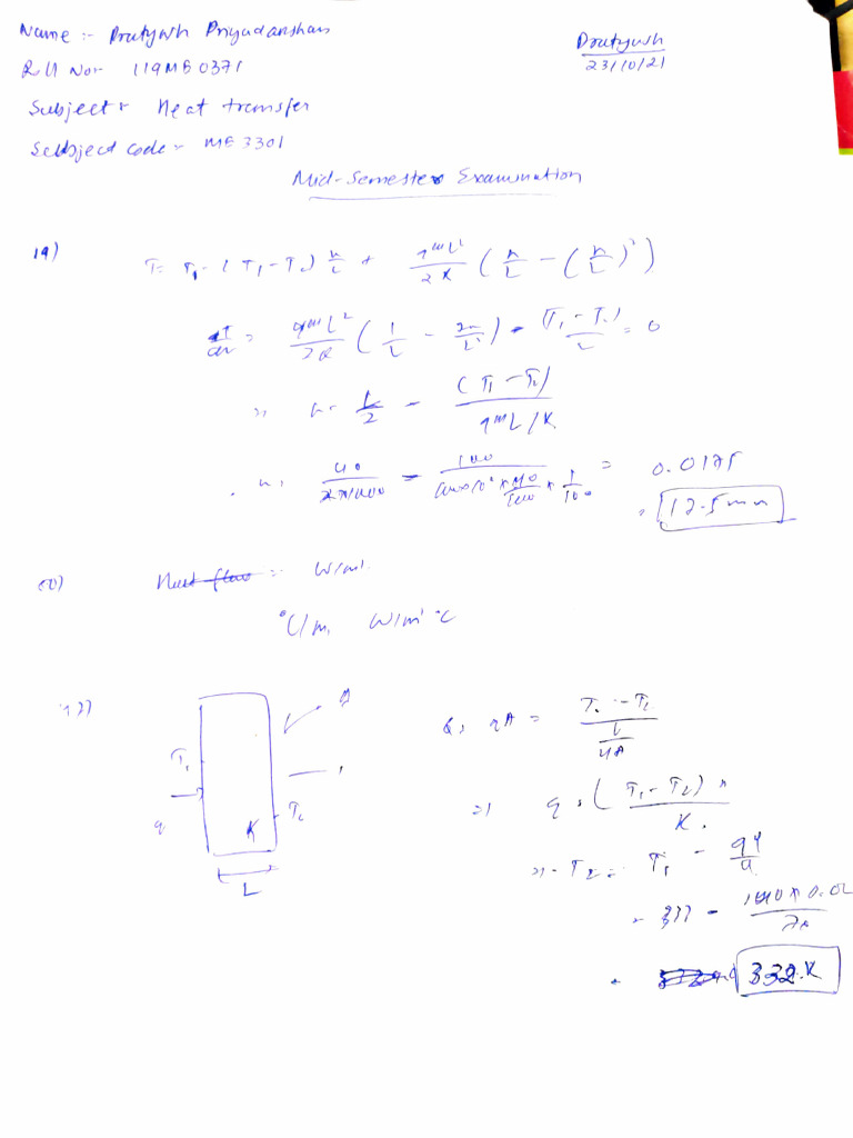 Heat Transfer 1 Notes | PDF